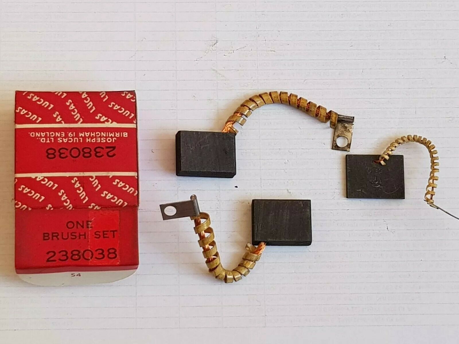 NOS Dynamo Brush Set Vauxhall 12hp and 14hp 'D' - ABC Spares